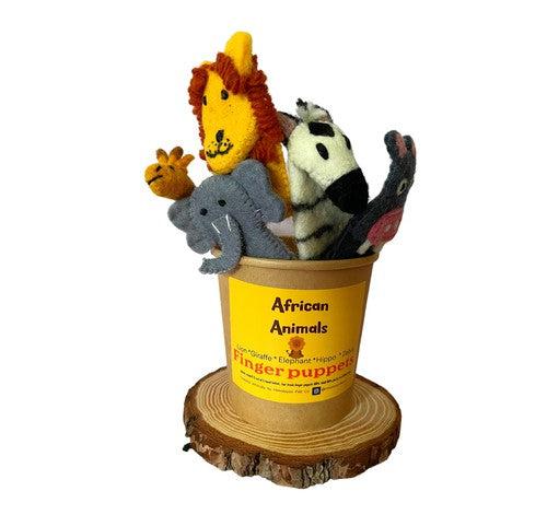 African Animals Finger Puppet Set