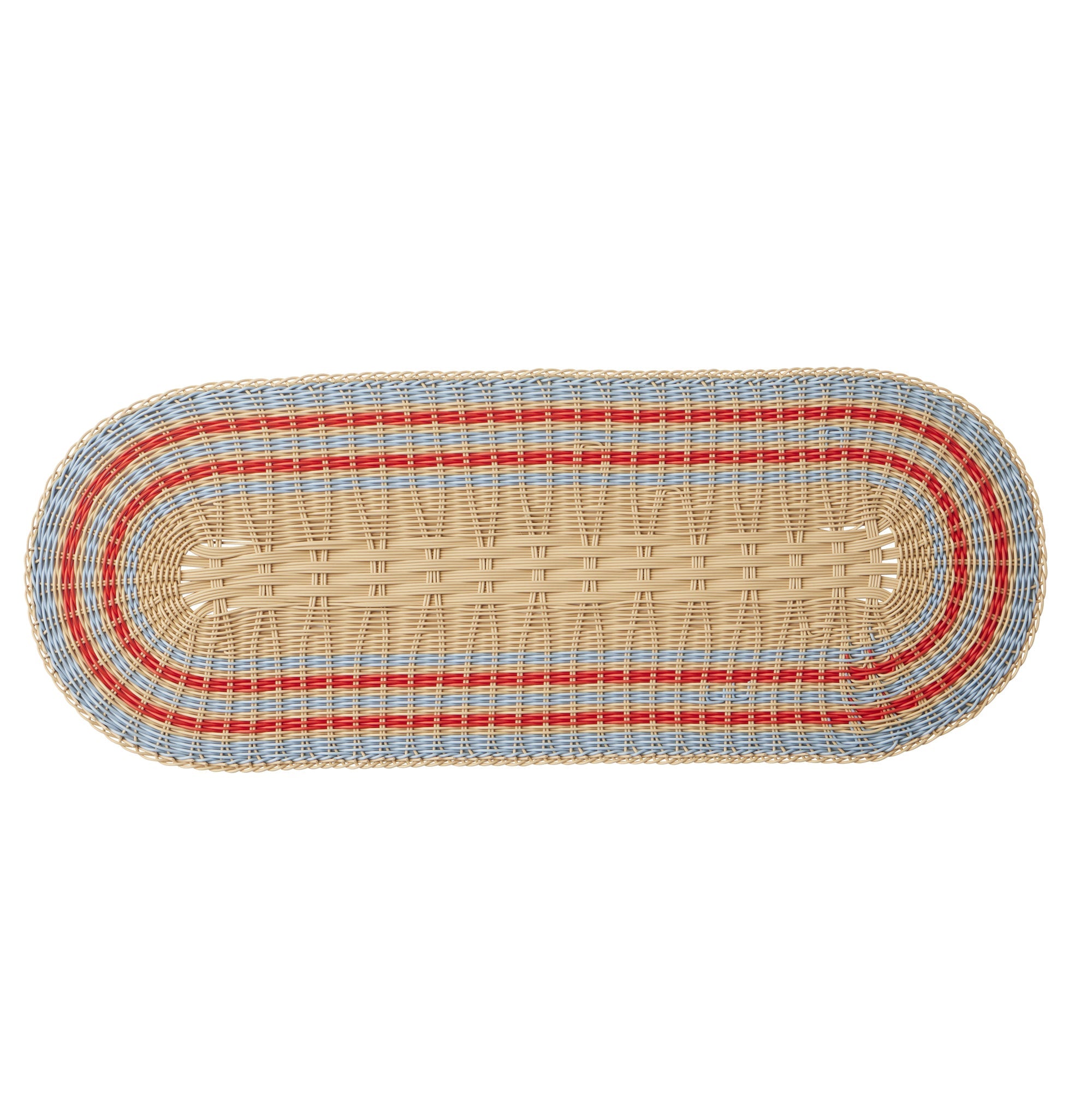 Capri Woven Runner 35x90cm Natural/Red/Blue