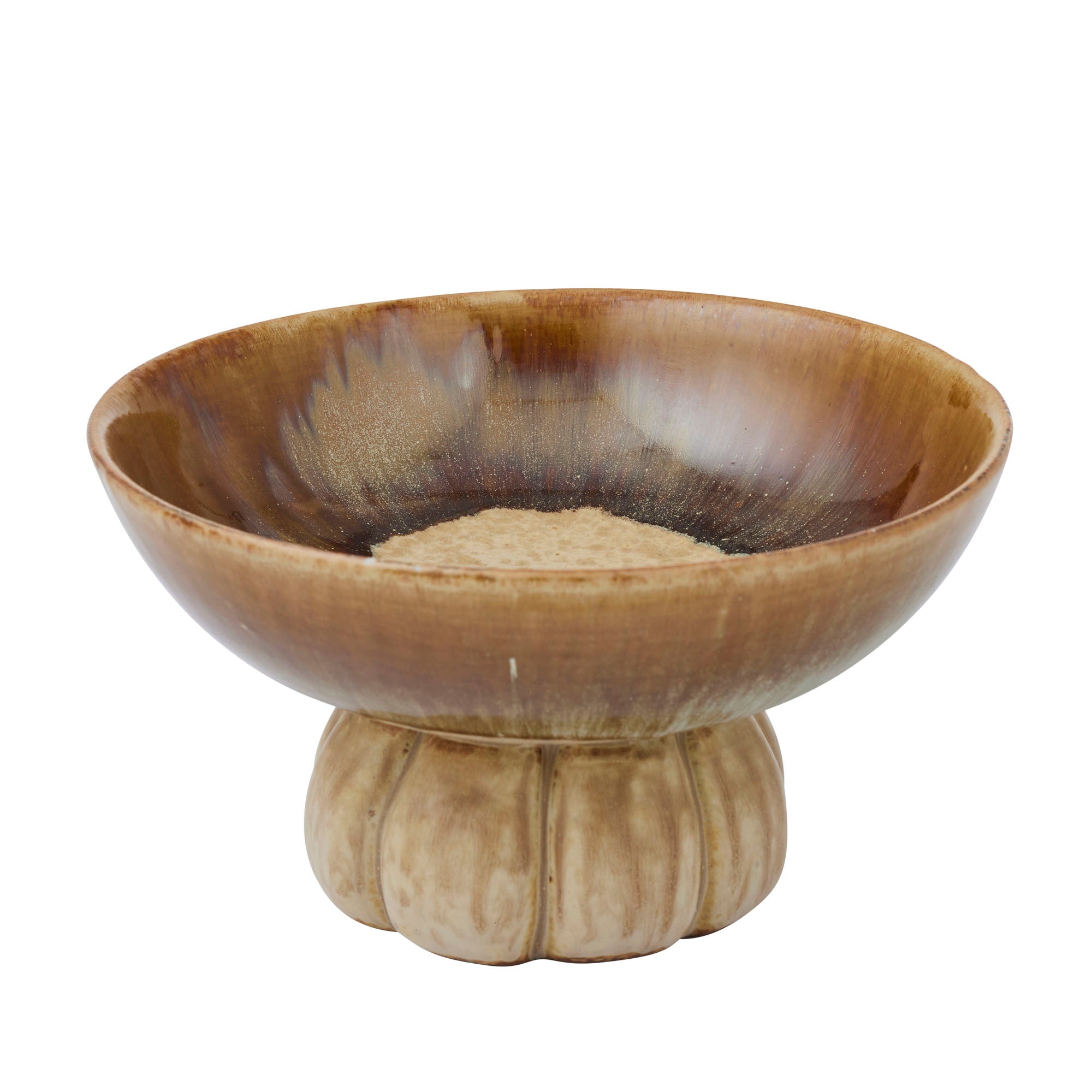 Mia Ceramic Footed Bowl 21.5x11.5cm Toffee