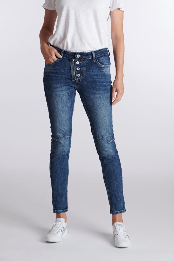 New Italian Star Jean - Dark Wash With Zip Pockets