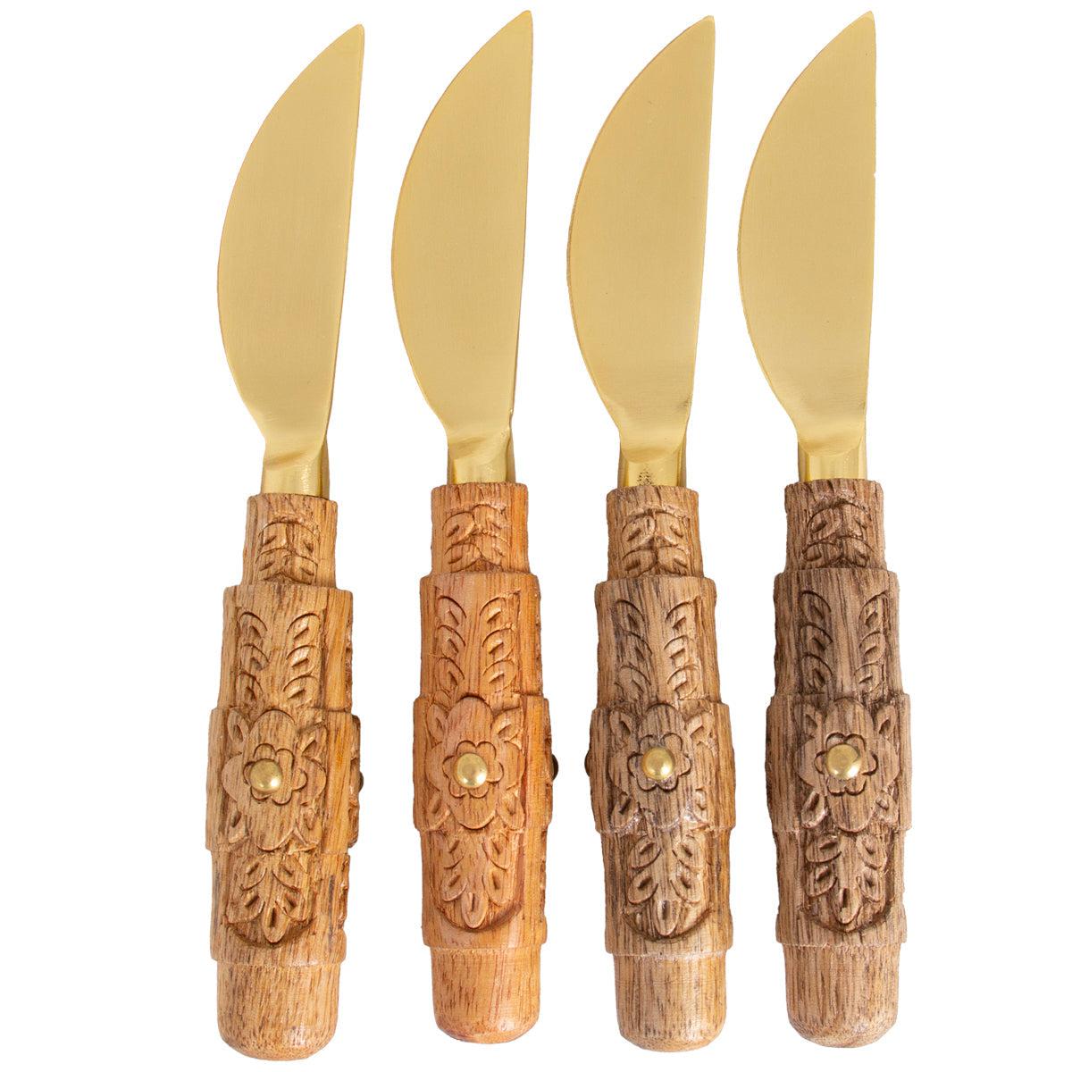 Set of 4 Stainless/Mango Wood Spread Knives - Sitara