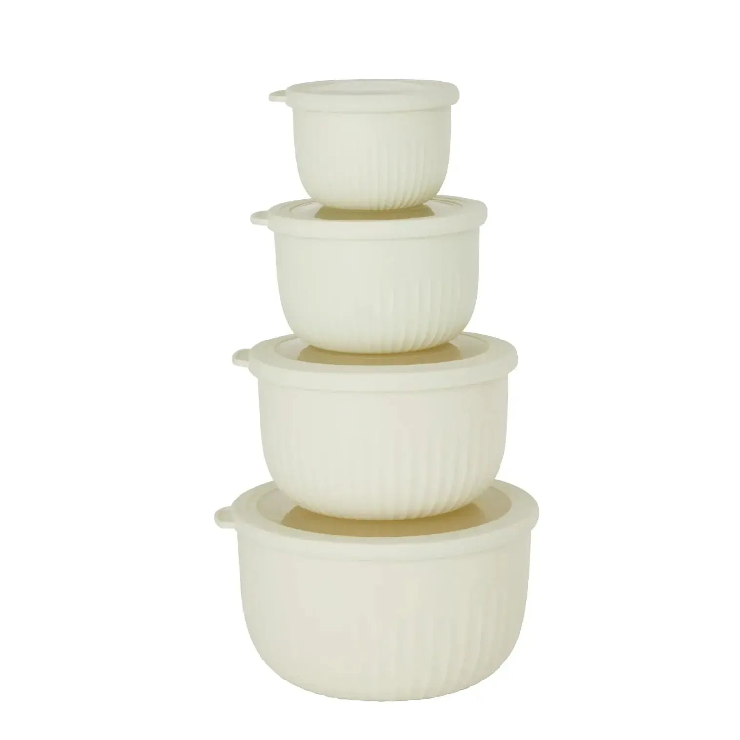 Stack & Store Deep Set of 4 Bowls 550ml/1.2L/2.1L/3.6L Cream