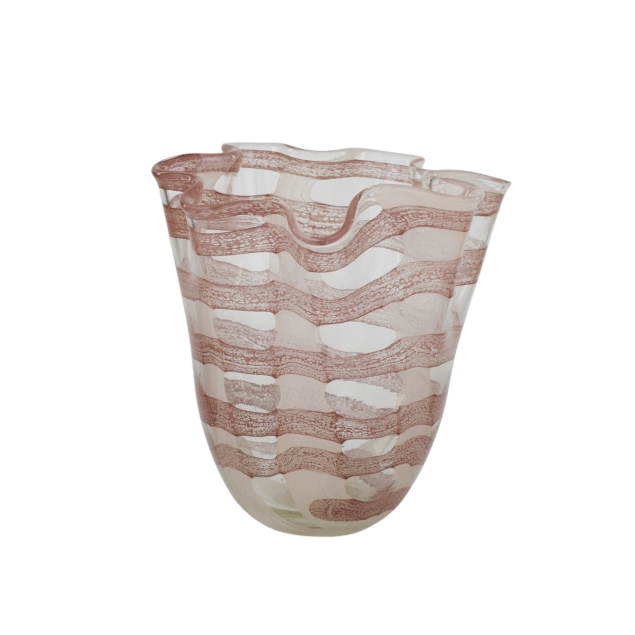 Wyona Glass Vase 20x19.5cm - Nude/Claret
