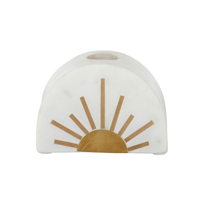Sol Marble Inlay Candle Holder